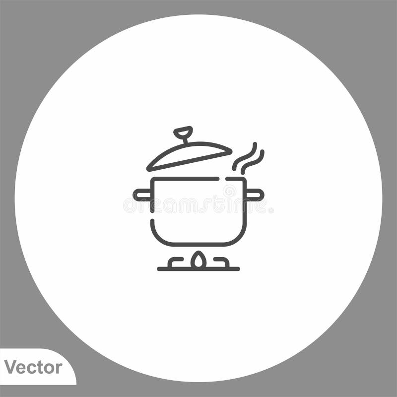 Pot Vector Icon Sign Symbol Stock Vector - Illustration of handle ...