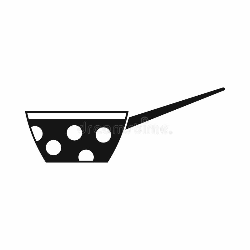 Pot with White Dots and Handle Icon, Simple Style Stock Vector ...