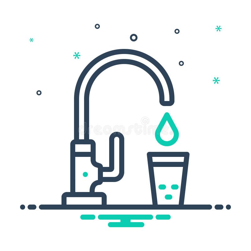 Mix Icon for Potable Water, Potable and Natural Stock Vector ...