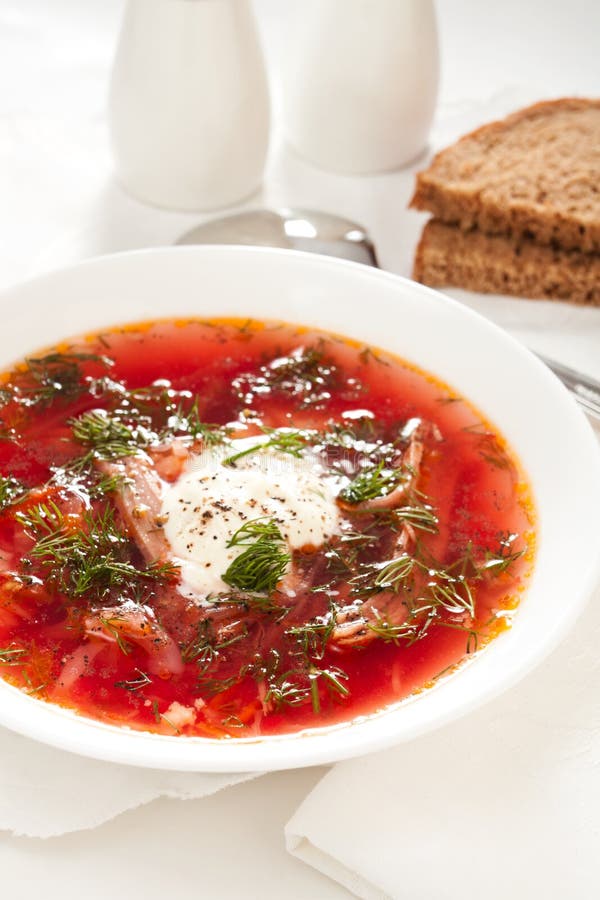 Soupe photo stock. Image du ukrainien, cuvette, rouge - 20782466