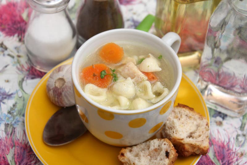 Potage de poulet image stock. Image of poulet, carottes - 91265265