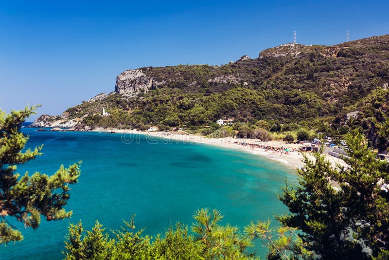 Potami beach Samos stock image. Image of tourism, landscape - 42113085