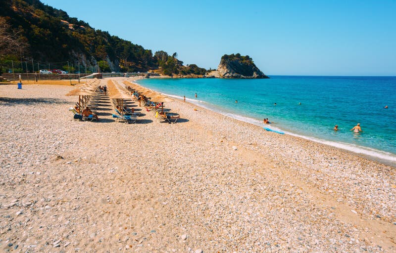 Potami beach Samos stock image. Image of tourism, landscape - 42113085