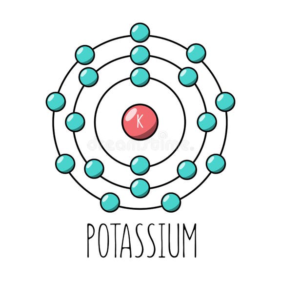 Potassium atom Bohr model stock vector. Illustration of laboratory ...