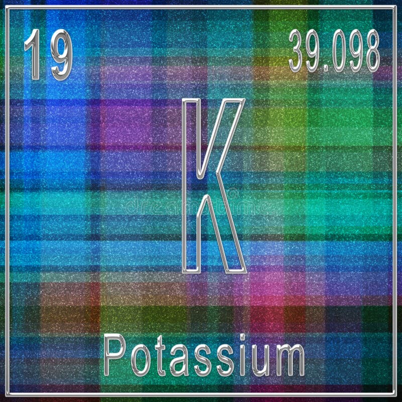 Potassium Chemical Element, Sign with Atomic Number and Atomic Weight ...