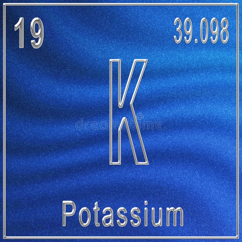 Potassium Chemical Element, Sign with Atomic Number and Atomic Weight ...