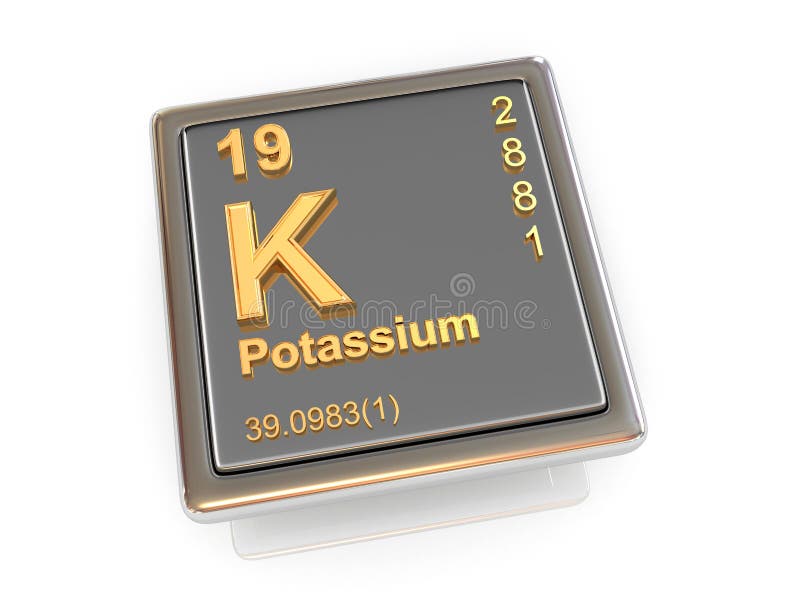 3d Potassium element stock illustration. Illustration of isotopes ...
