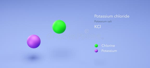 Potassium Chloride Molecule, Molecular Structures, Potassium Salt, 3d ...
