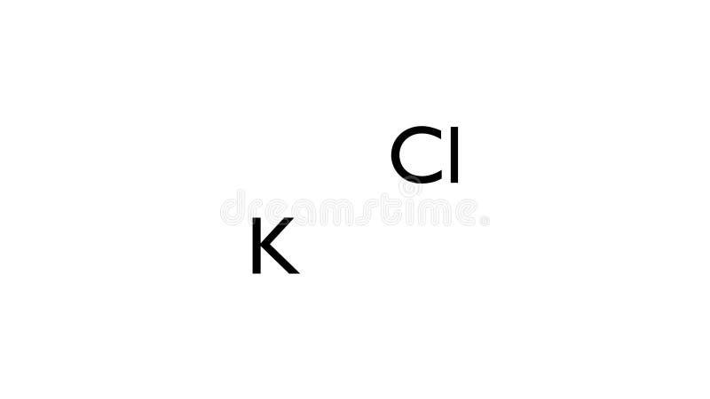 Potassium Chloride Molecule, Structural Chemical Formula, Ball-and ...