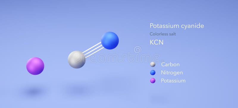Potassium Cyanide Molecule, Molecular Structures, Colorless Salt, 3d ...