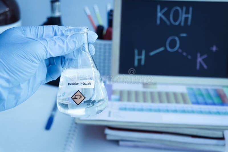 Potassium Hydroxide and Symbol Structural Formula Chemical Stock Photo ...