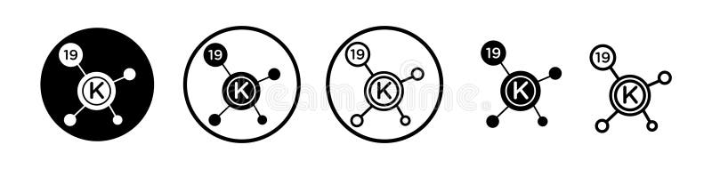 Potassium Line Icon Isolated on White Background Stock Illustration ...