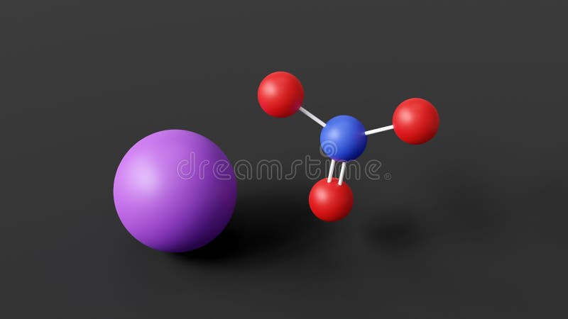 Potassium Nitrate Molecular Structure, Fertilizers, Ball and Stick 3d ...