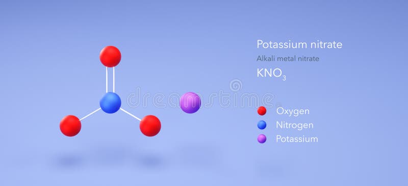 Potassium Nitrate Molecular Structure, Fertilizers, Ball and Stick 3d ...