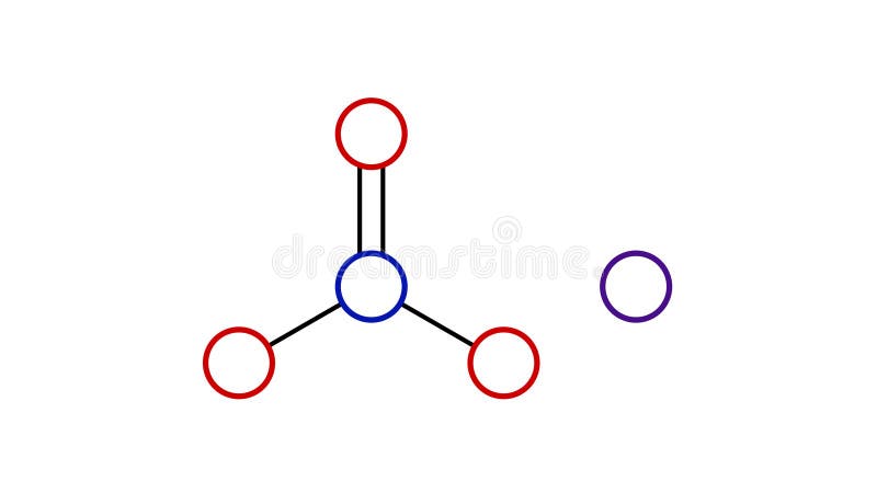 Potassium Nitrate Molecule, Structural Chemical Formula, Ball-and-stick ...
