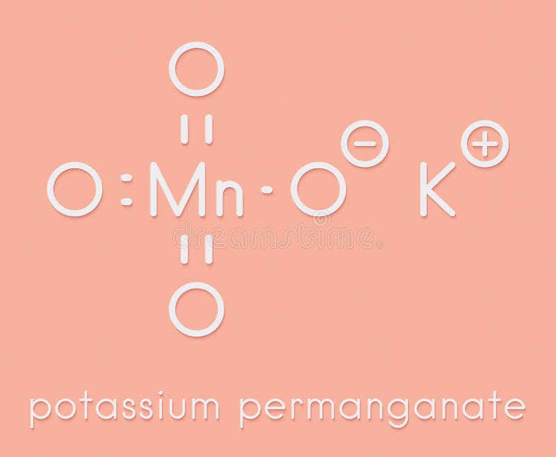 Potassium Permanganate KMnO4. Used As Disinfectant Solution. Skeletal ...