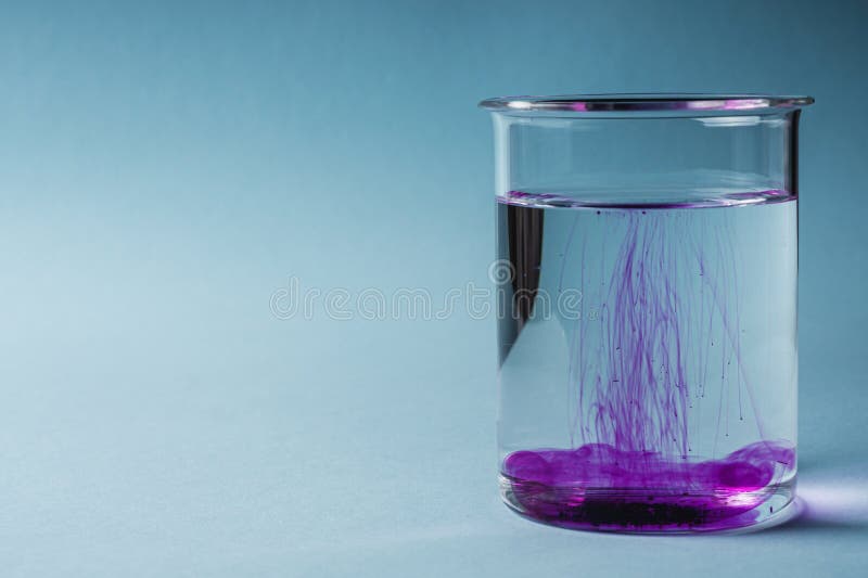 Potassium Permanganate Solution on a Blue Background Stock Image ...