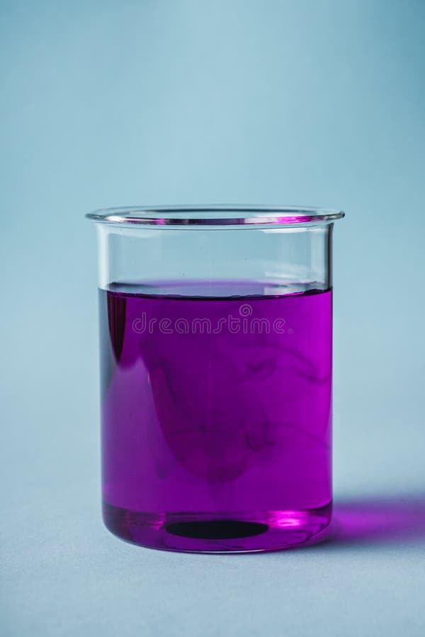 Potassium Permanganate Solution on a Blue Background Stock Photo ...