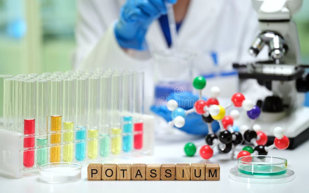 Potassium Research Conducted in Laboratory Utilizing Microscope and ...