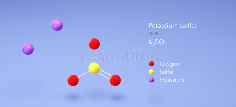 Potassium Sulfite Molecule, Molecular Structures, E225, 3d Model ...