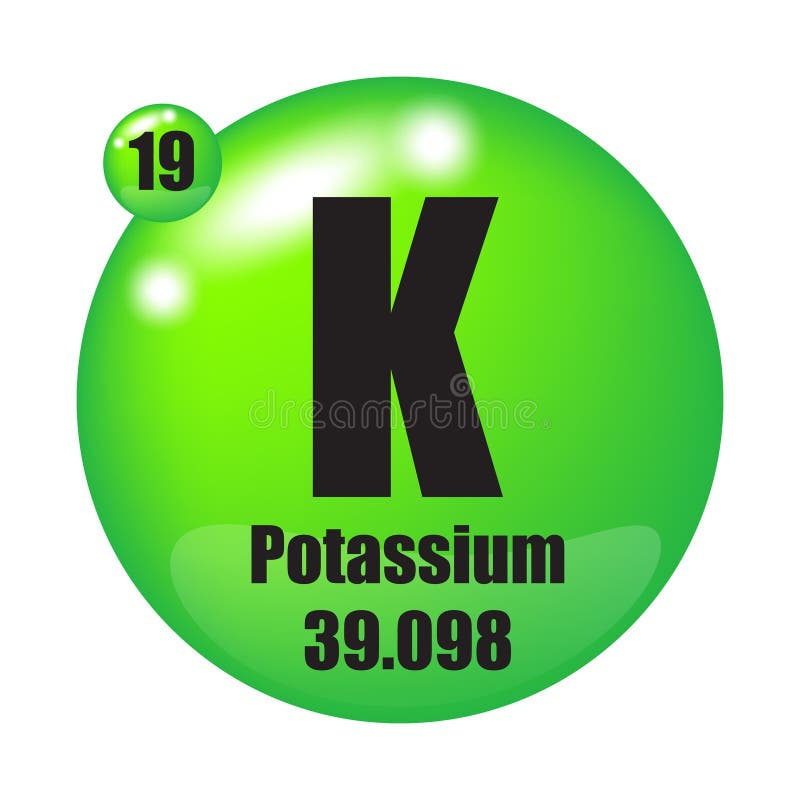 Potassium Symbol Icon. Element K 19. Atomic Mass 39.098. Vector Element ...