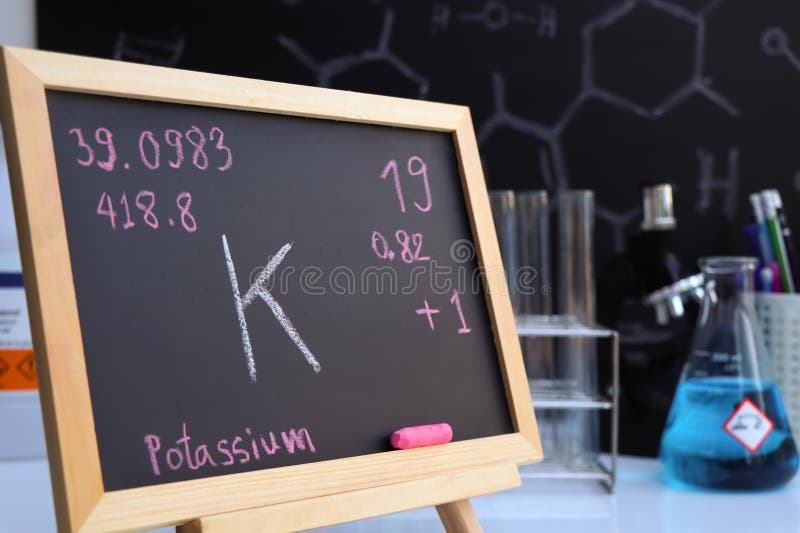 Potassium and Symbol Structural Formula Chemical Write on the ...