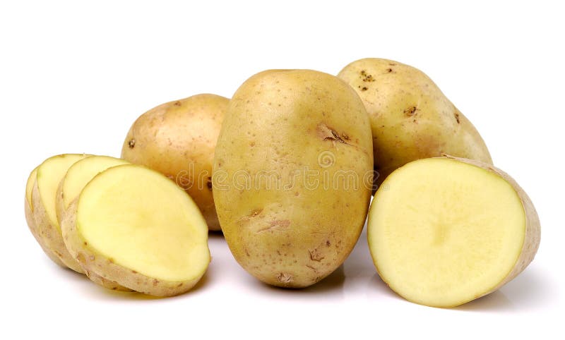 En Vit Potatis På En Vit Bakgrund Med En Ren Kant Fotografering för ...