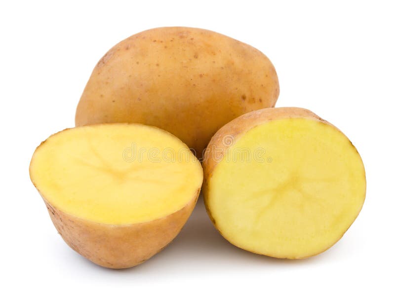 Raw Potato and Sliced Potato Stock Photo - Image of freshness, clipping ...