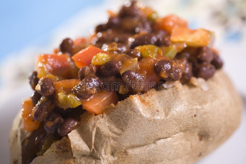 Potato with Black Bean Chili Sauce Stock Photo - Image of vegan ...