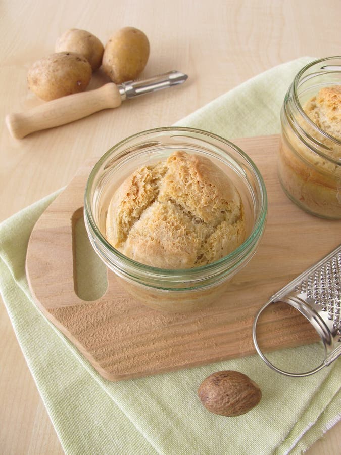 Potato bread baked in jar stock photo. Image of glass - 54074450