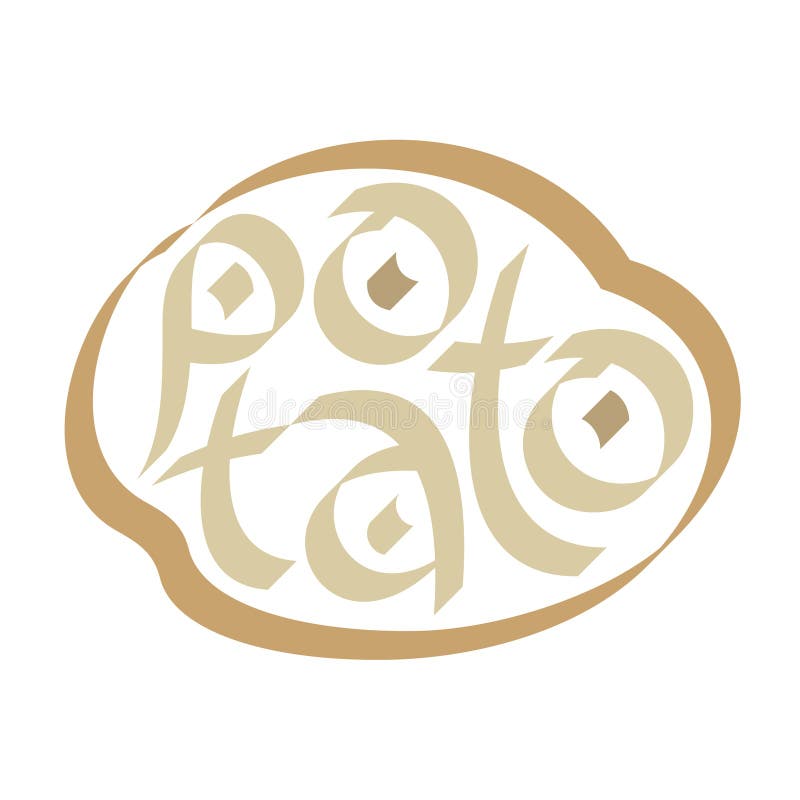 Potato Calligraphy, Typography. Vegetable Typography. Stock Vector ...