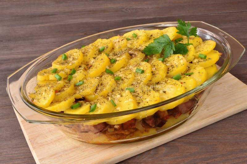 Potato casserole stock image. Image of baked, meal, food - 311663973