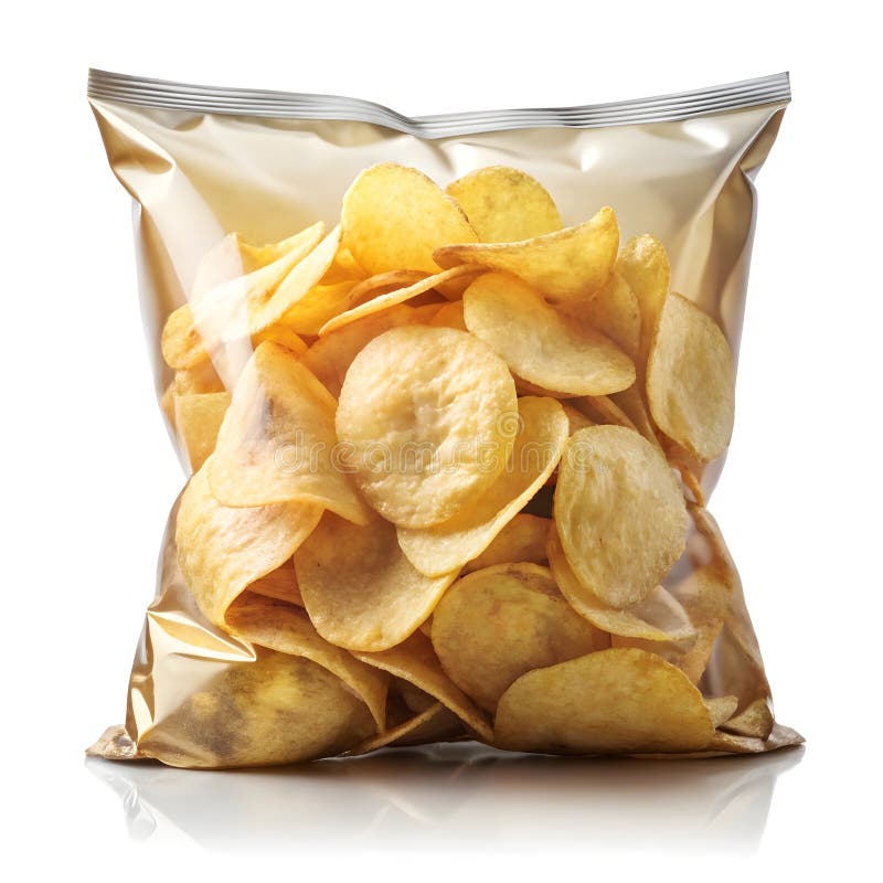 Potato Chip Bag Isolated on White Background Stock Illustration ...