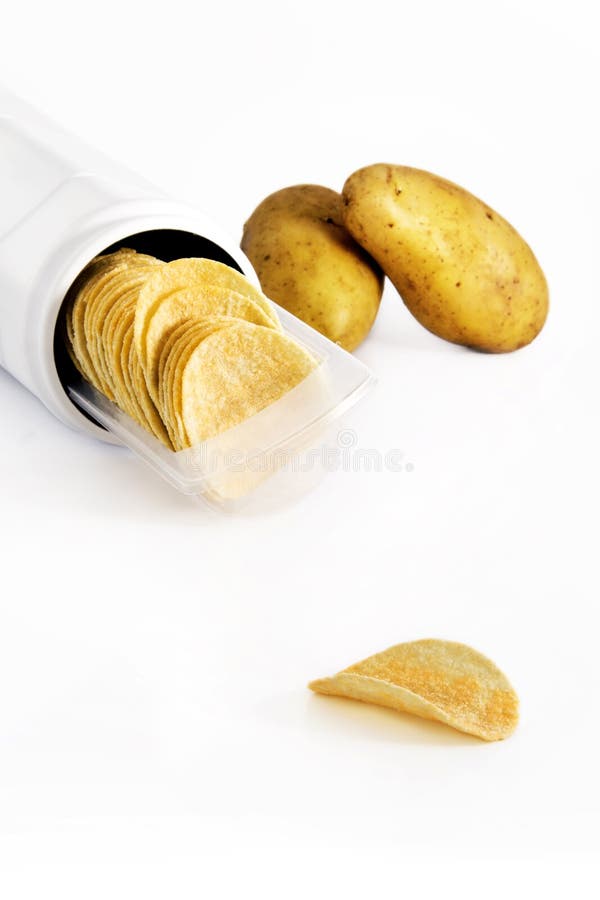 Potato chip in can stock photo. Image of chip, junk, food - 49817406
