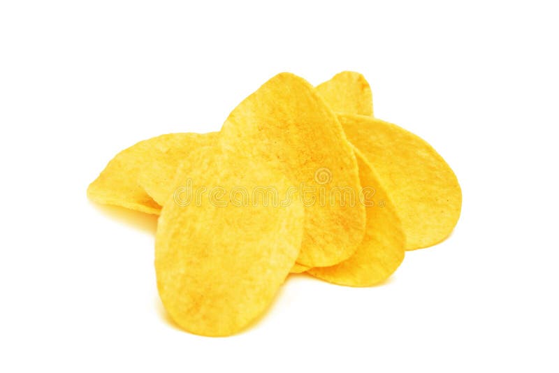 Two potato chips stock image. Image of yellow, fast, snacks - 15237433