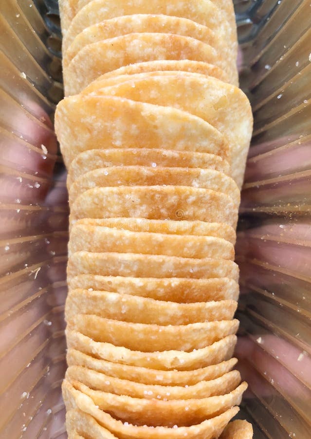 Potato Chips All Together Top View of the Chips Stock Photo - Image of ...