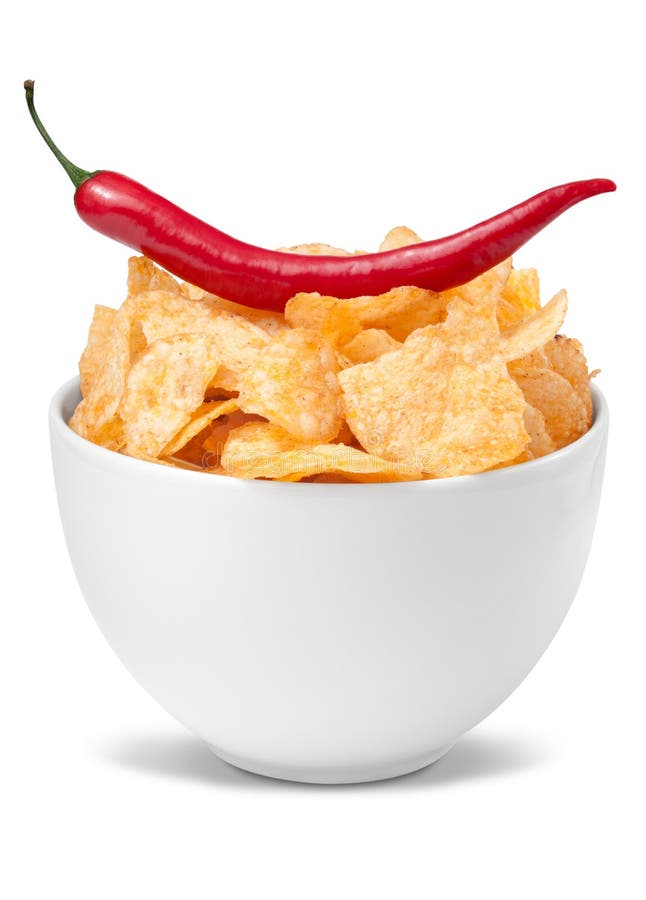Hot spicy Potato Chips stock photo. Image of fiery, chips - 18512156
