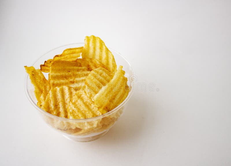 Potato Chips in a Clear Glass. Stock Image - Image of heap, organic ...
