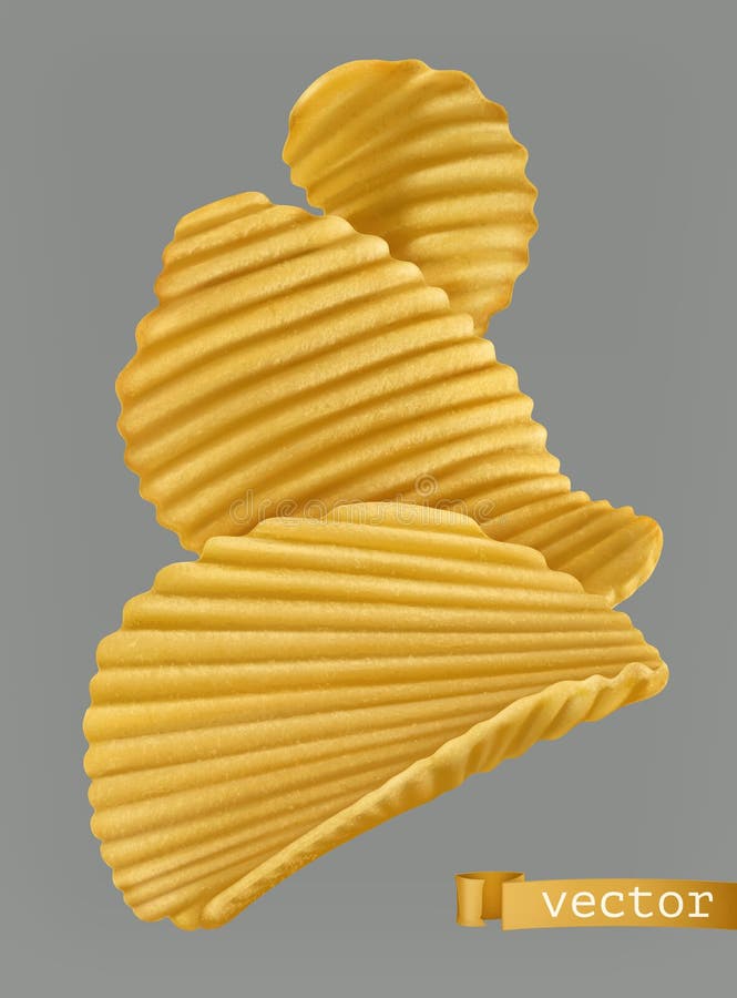 Potato chips. 3d vector stock vector. Illustration of salty - 111318683