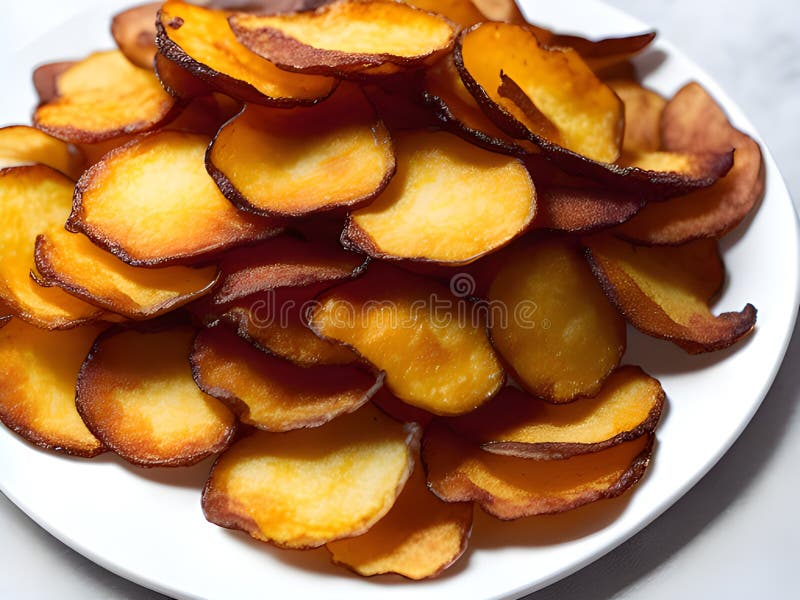 Potato Chips. Delicious Snack. Top View, AI Generated Stock ...