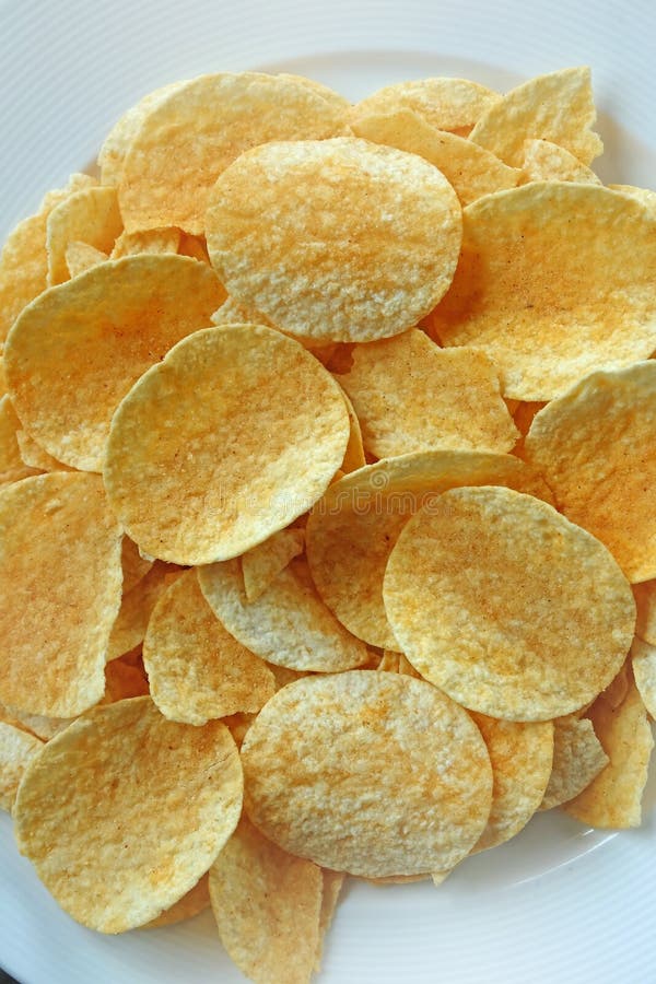 Potato chips in the dish stock image. Image of fried - 45573869