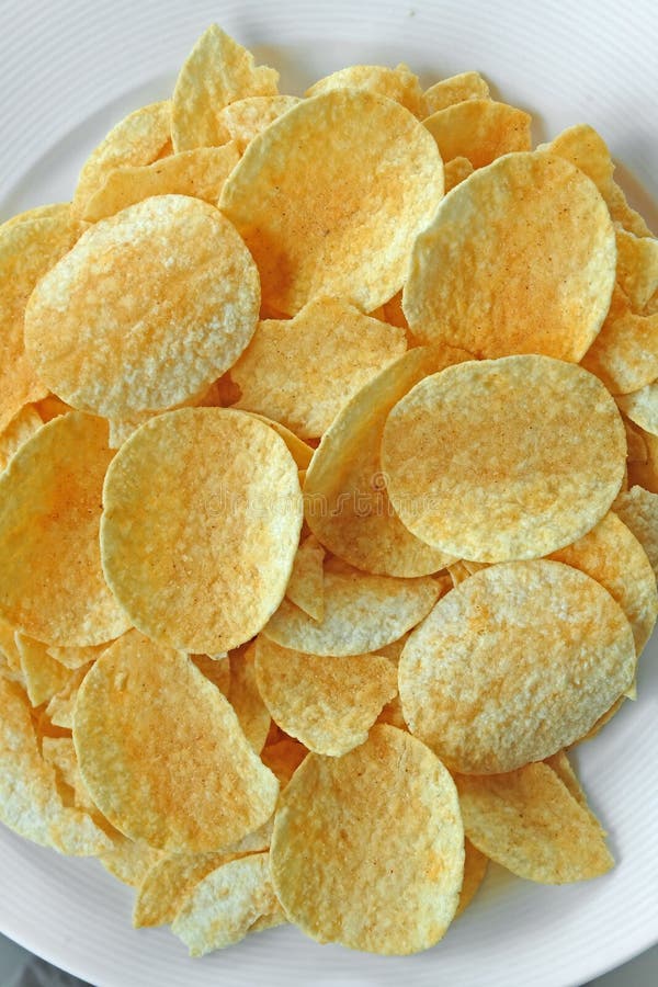 Potato chips in the dish stock image. Image of kitchen - 45574219