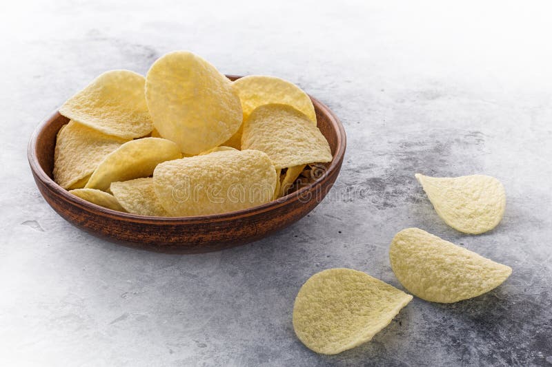 Potato Chips . Fast Food and Snacks Concept Stock Image - Image of heap ...