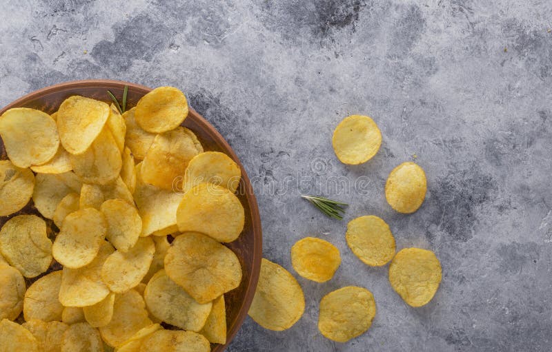 Potato Chips . Fast Food and Snacks Concept Stock Photo - Image of ...