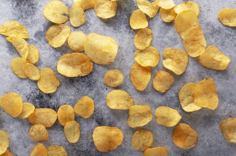 Potato Chips . Fast Food and Snacks Concept Stock Photo - Image of ...