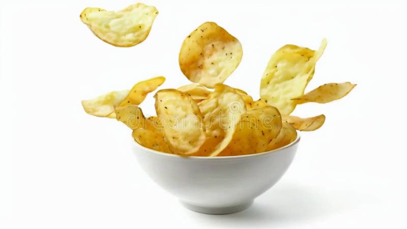 Potato chips flying. stock footage. Video of gourmet - 346722152