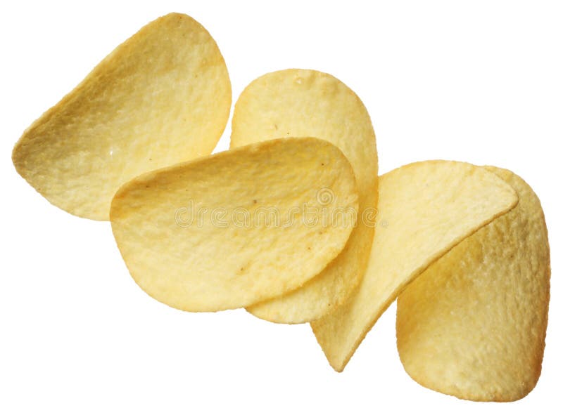 Potato Chips Isolated on White Background Stock Photo - Image of people ...