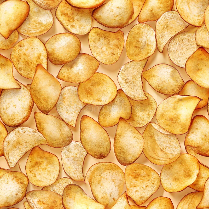 Potato Chips Pattern, AI Generation. Stock Photo - Image of delicious ...