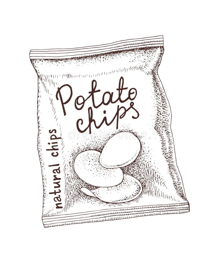 Potato Chips in a Plastic Pack Stock Vector - Illustration of product ...