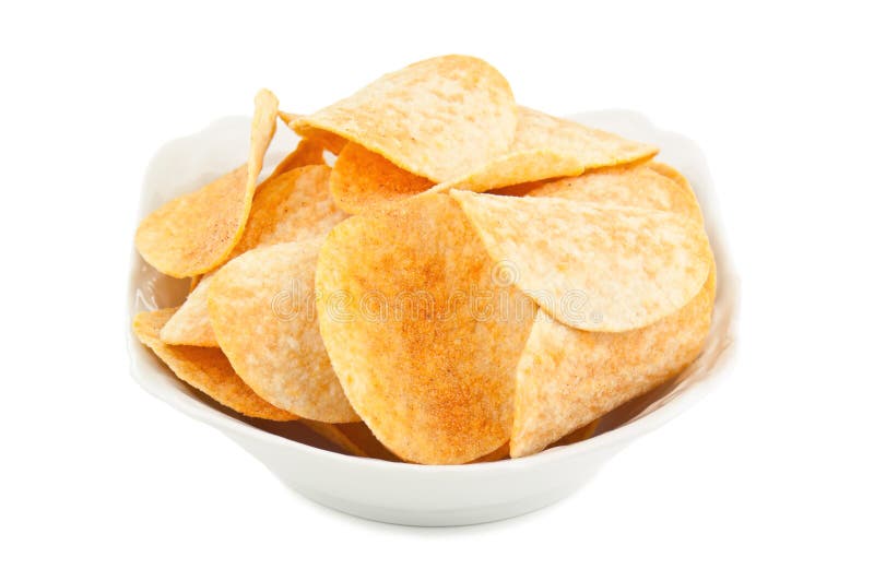 Potato chips on the plate stock photo. Image of chips - 30618982